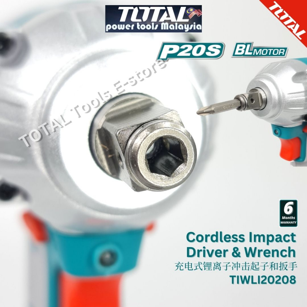TOTAL 20v Series Li-ion cordless 2 in 1 impact driver & Wrench (BL ...