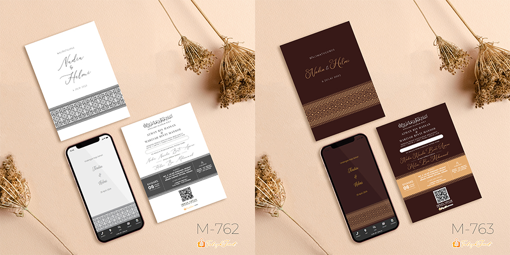 Kad Kahwin Design songket | Wedding Card + Digital Card New Design ...