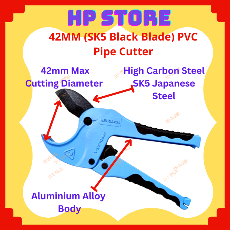 Henglida 42mm (SK5 Black Blade) PVC Pipe Cutter Poly Pipe Cutter ...