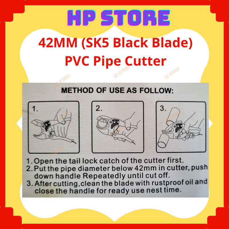 Henglida 42mm (SK5 Black Blade) PVC Pipe Cutter Poly Pipe Cutter ...