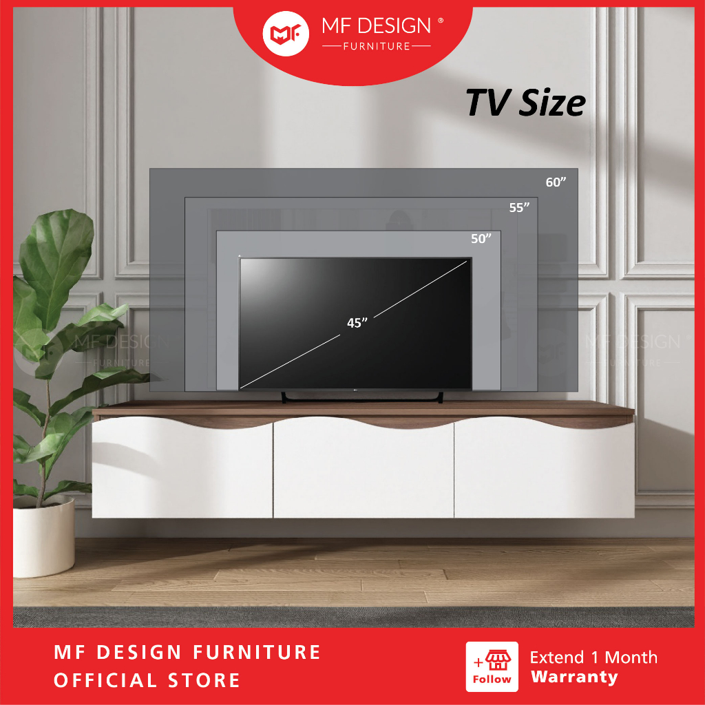 MF DESIGN Juno wall tv cabinet 5ft kabinet tv gantung rak tv cabinet rak tv gantung tv cabinet ...