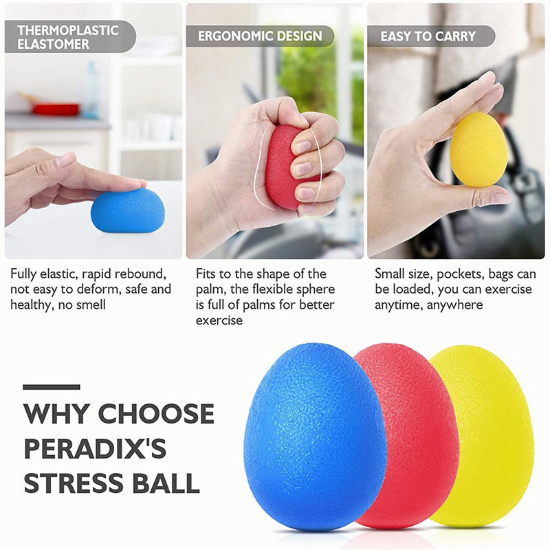 Egg Hand Grip Ball Exercise Therapy Silicon Ball Stroke Finger Strength ...