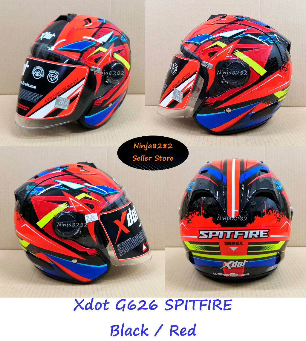 Xdot X-dot Helmet G626 - SpitFire ( L / XL ) *Ready Stock* ARC TSR KYT ...