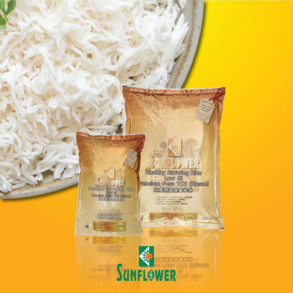 Sunflower Healthy Growing Rice Premium Basmathi Pusa 1121 - Steam ( 2 ...