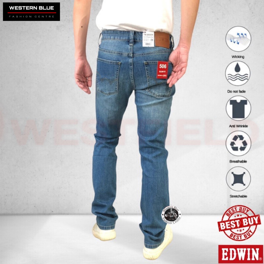 EDWIN 506 MEN'S SLIM FIT JEANS ( 7706 2629 ) | Shopee Malaysia