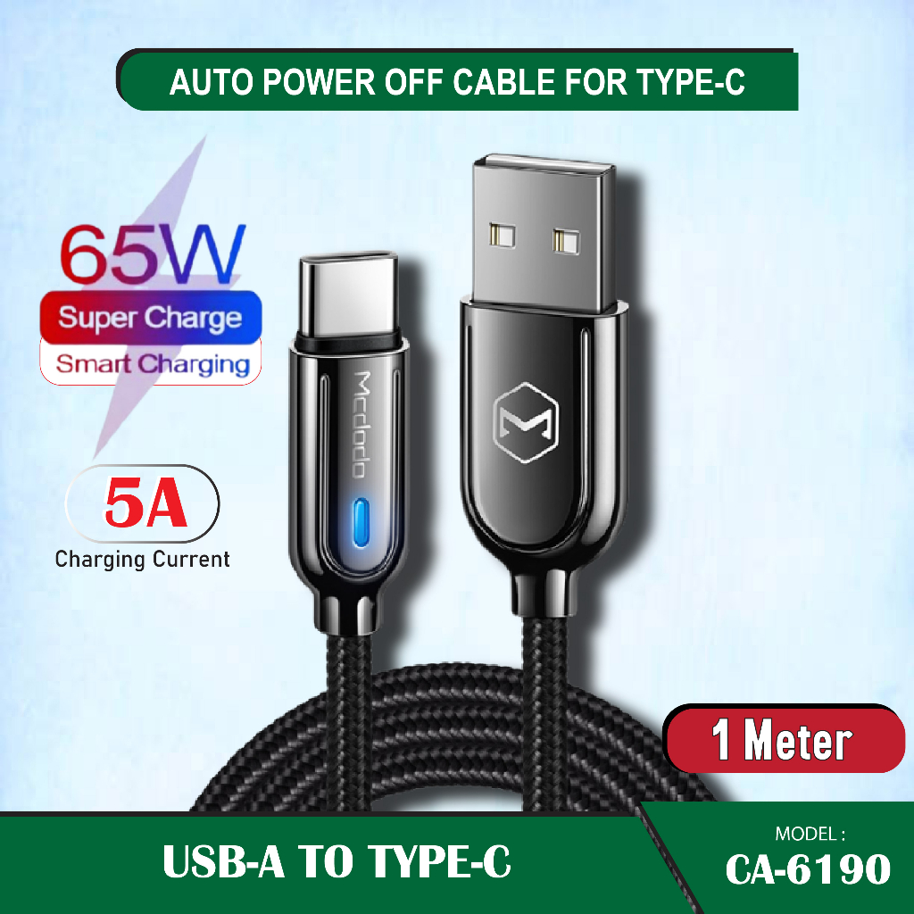 [1YrWarranty] Mcdodo Auto Power Off Cable Auto Disconnect intelligent ...