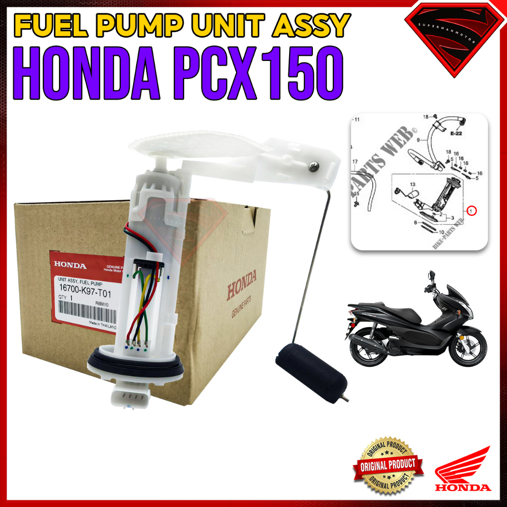 100% ORIGINAL HONDA PCX150 PCX 150 V3 FUEL PUMP ASSY / PETROL PAM ...