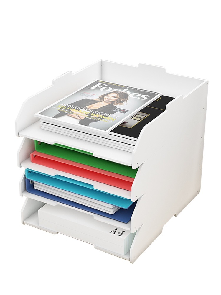 Desktop Rack Office File Holder Stationery Storage A4 Folder Holder Rak ...