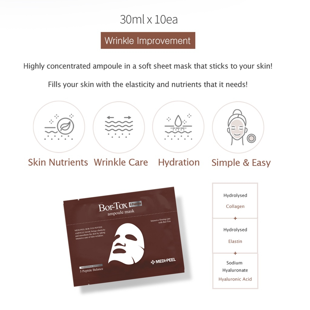 MediPeel Peptide-tox Bor Ampoule Mask (Bor-Tox Peptide) Wrinkles ...
