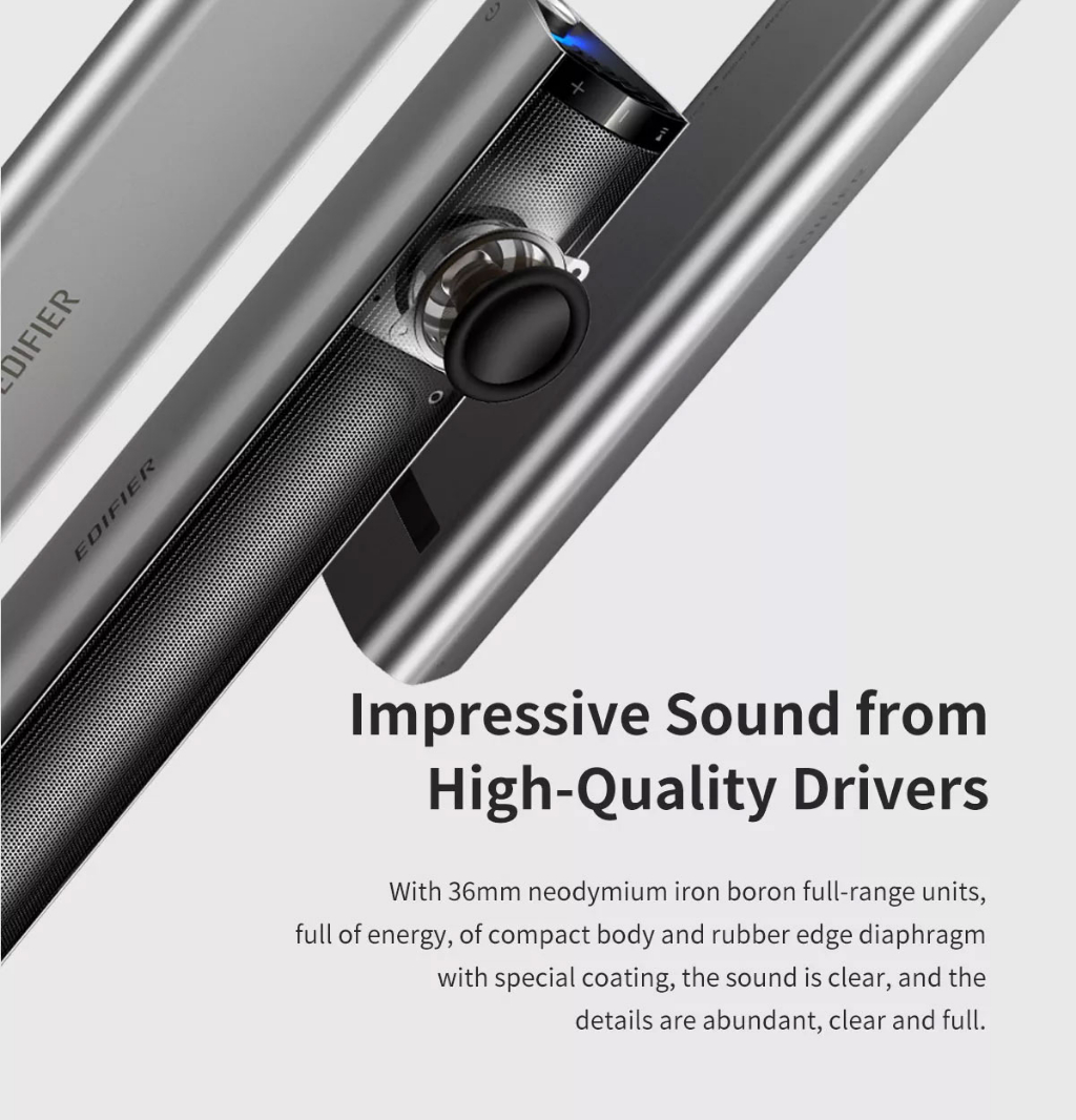 Edifier MF200 Portable Tabletop Soundbar - Bluetooth V5.0 | Aluminum ...