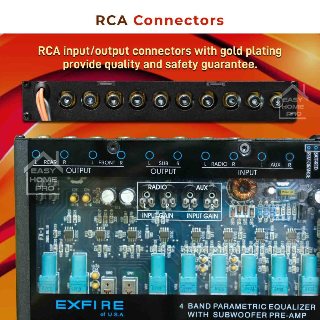 EXFIRE FX-1 4-Band Car Pre-Amp Car preamp 4band Parametric Preamp ...