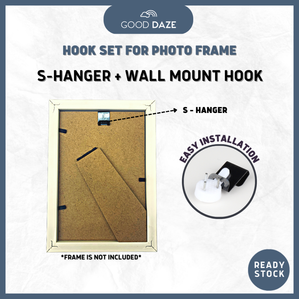 【GOOD DAZE】Wall Mounted Hook for Photo Frames | 相框墙壁挂钩配件 | Cangkuk ...
