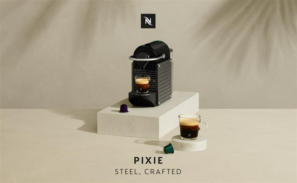 Nespresso Pixie Coffee Machine Bundle Titan with Coffee Connoisseur ...