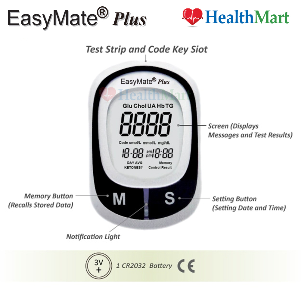 EasyMate Plus meter 5 in 1 Hemoglobin Set (Meter + Hemoglobin Test ...