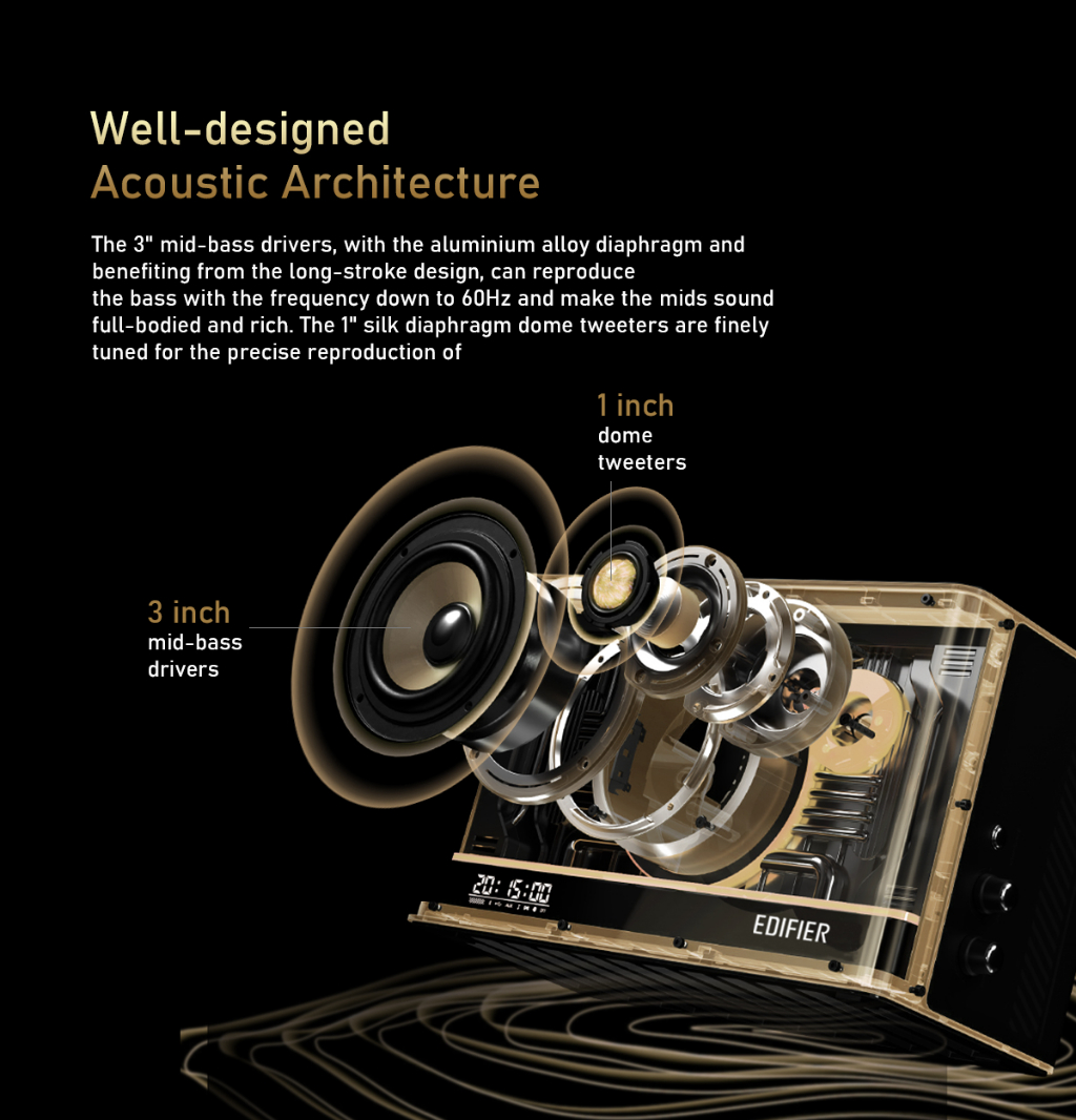 Edifier QD35 Tabletop Speaker - Bluetooth V5.3 | Hi-Res Audio | GAN ...