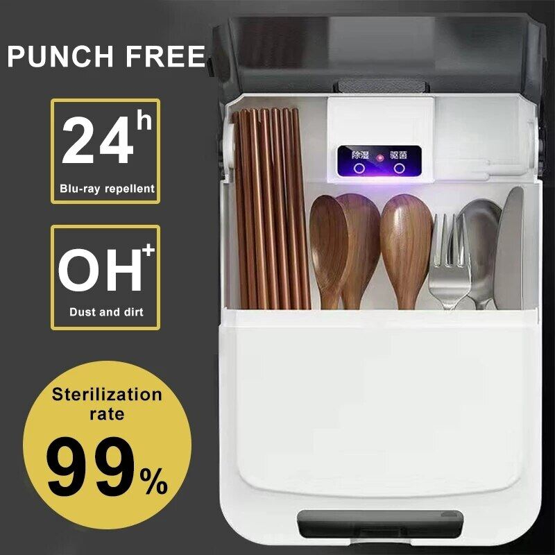 Kitchen Smart Tableware Sterilizer Rack Multi-function Wall Mounted Chopsticks Cutlery Organizer ...