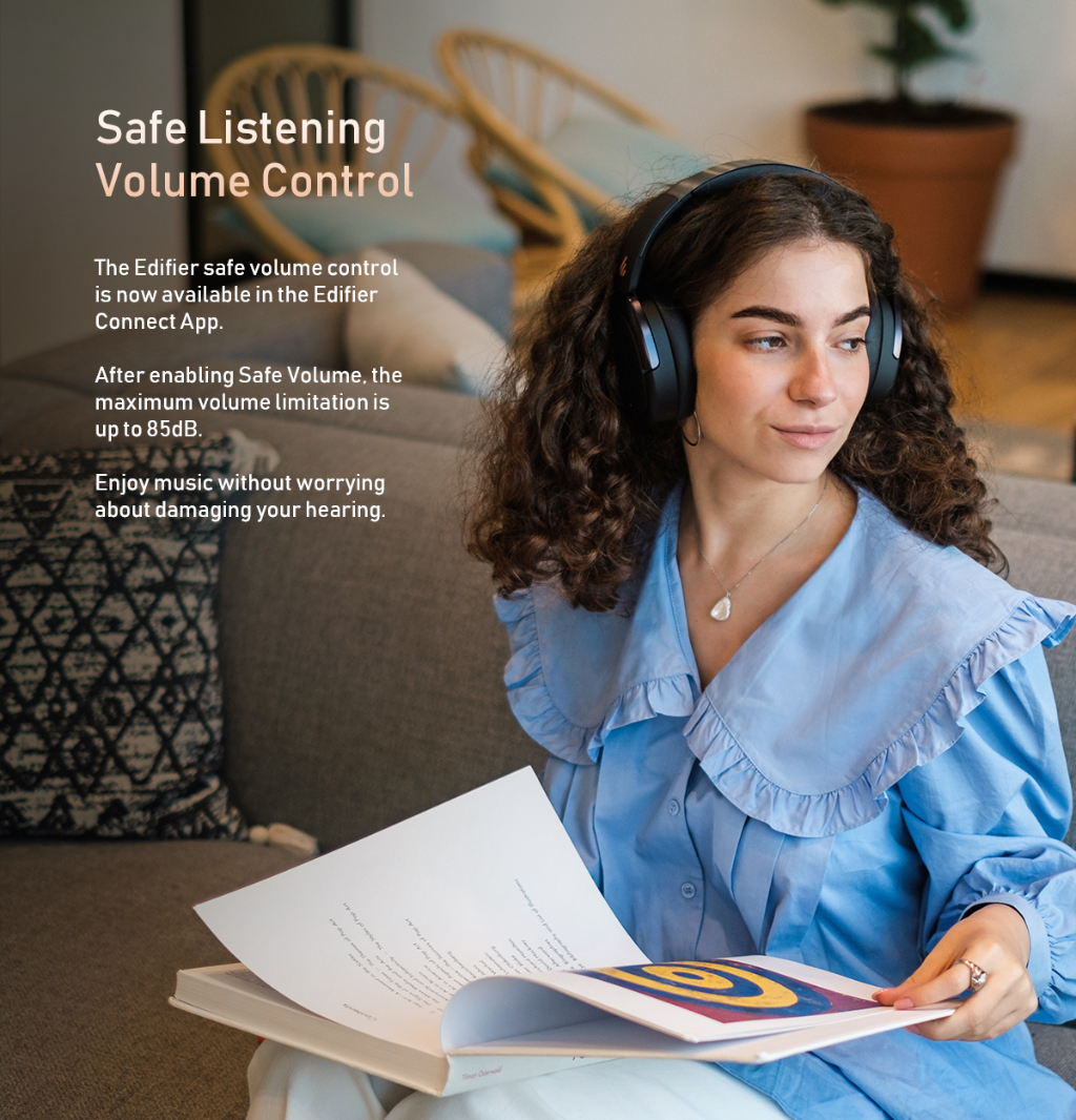 Edifier WH950NB Hi-Res Audio Wireless Hybrid Active Noise Cancellation Over-Ear Headphones ...