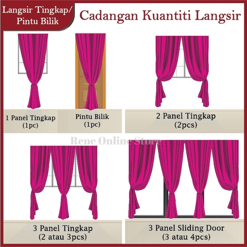 RENEOS Langsir Tingkap Murah Hook / Ring Langsir Pintu Bilik Curtain ...