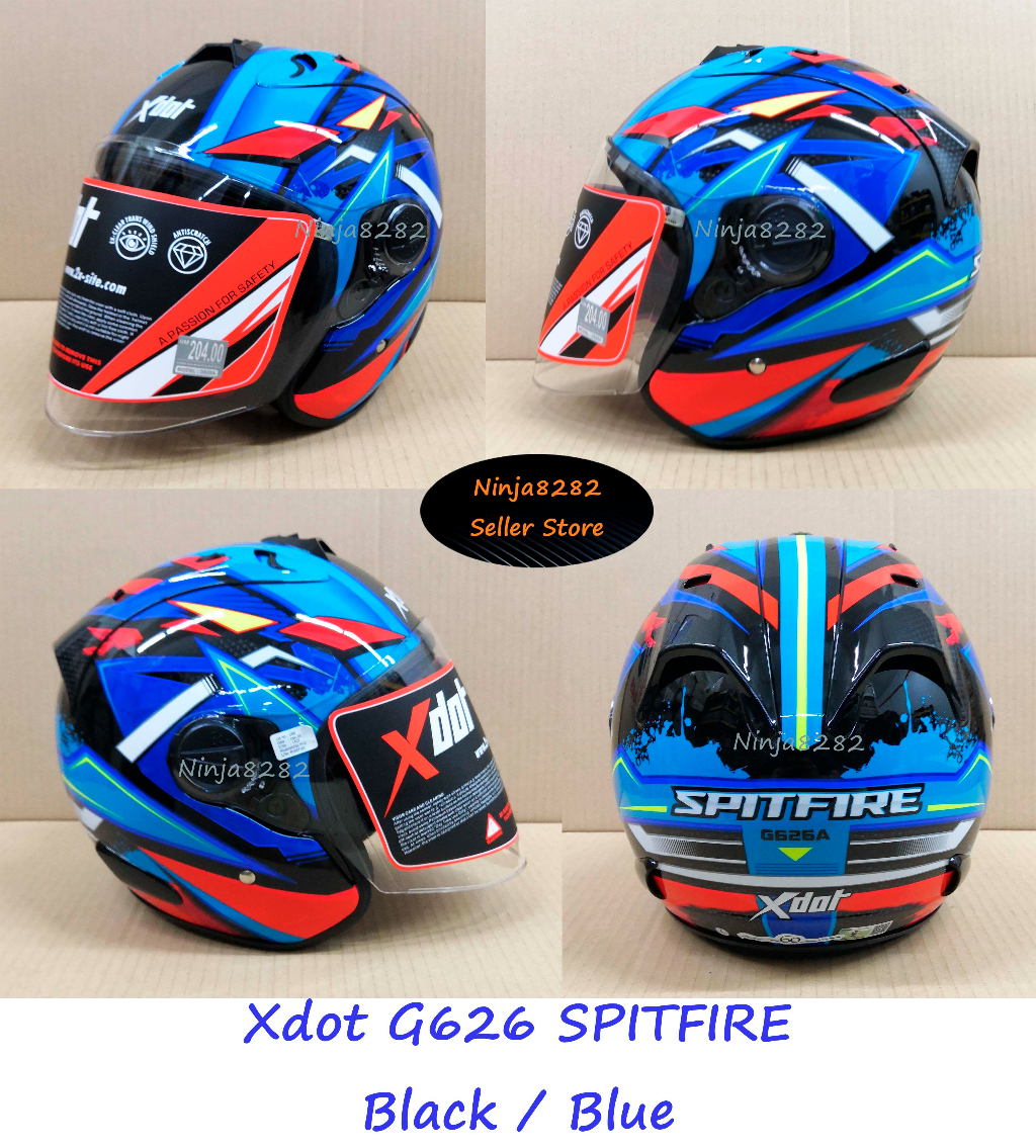 Xdot X-dot Helmet G626 - SpitFire ( L / XL ) *Ready Stock* ARC TSR KYT ...