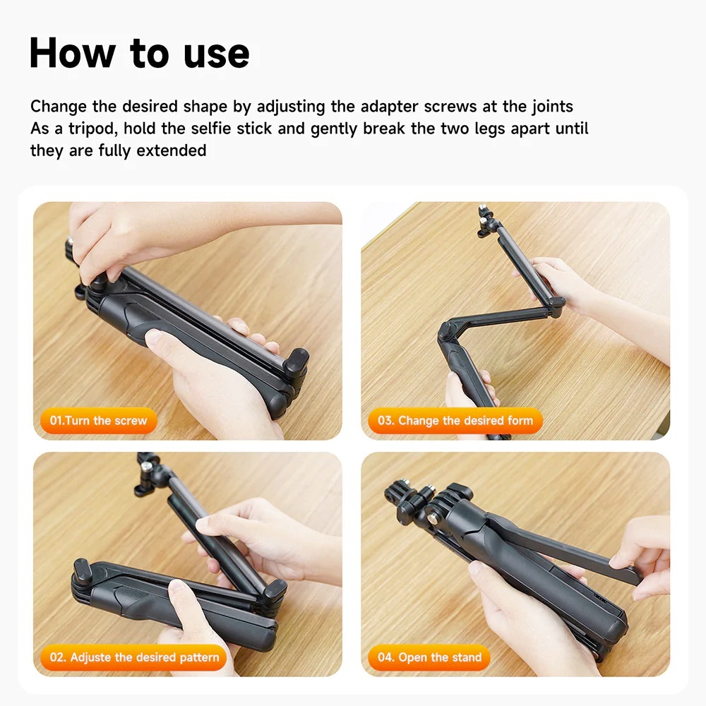 TELESIN 3-Way Arm Hand Grip Tripod Selfie Stick for GoPro HERO ...