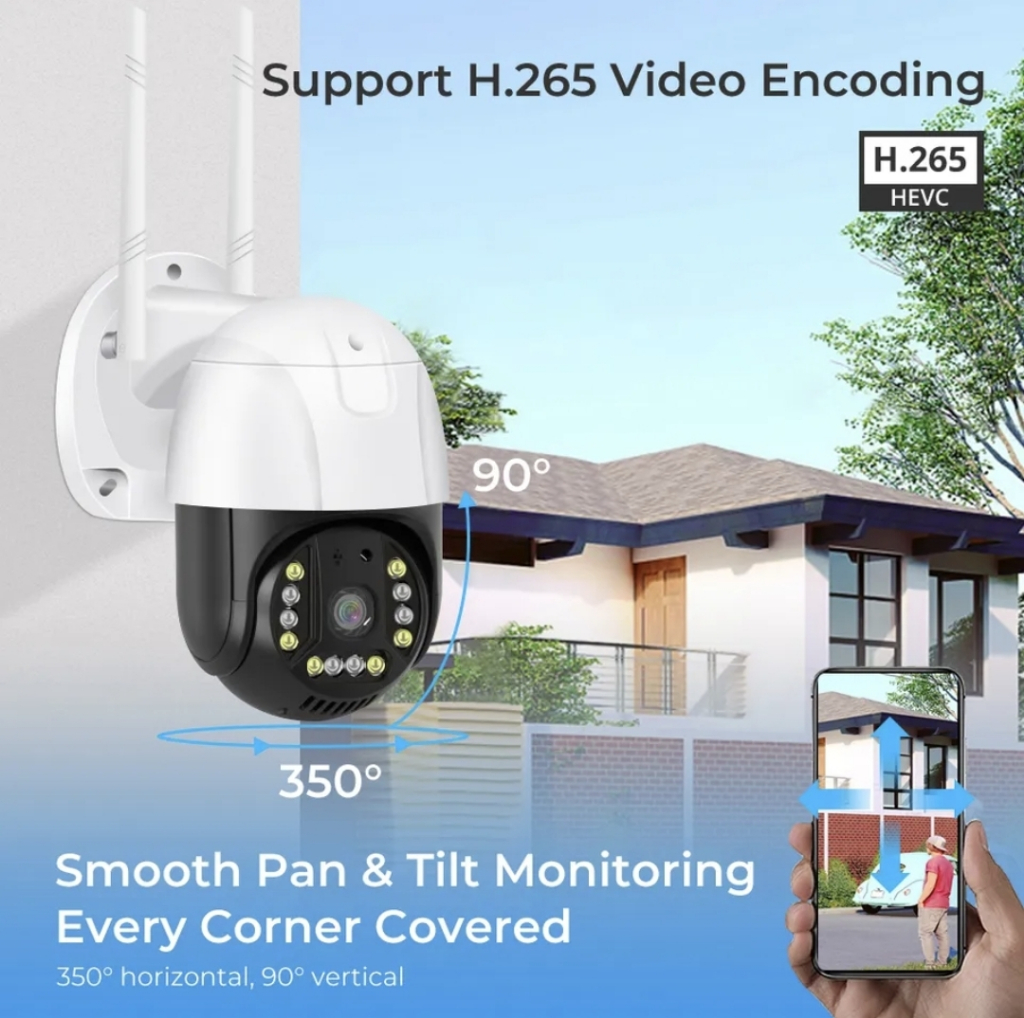 CareCam Pro 2MP 1080p FHD Outdoor PTZ Weatherproof Smart IP CCTV Camera ...