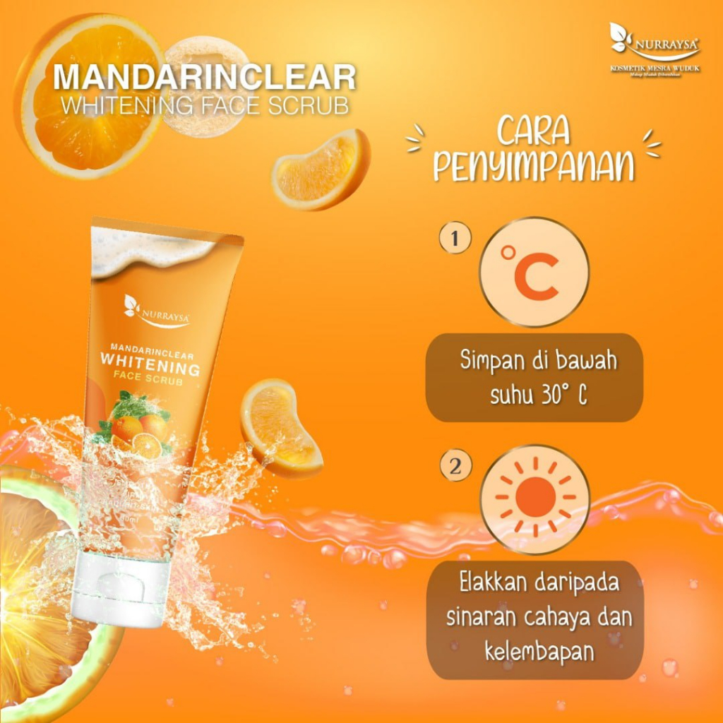 Original Nurraysa Whitening Face Scrub MandarinClear Gel Pencuci Muka ...