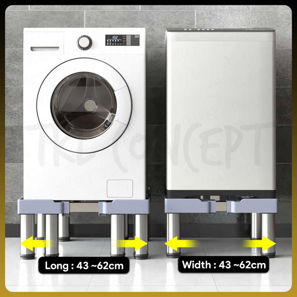 13.5cm/18cm Height Adjustable Washing Machine Stand Steel Legs Base ...