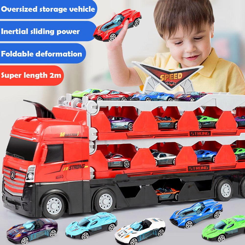 🇲🇾READY STOCK 🇲🇾 Racing Cars toys New Transport Car Carrier Truck Toys ...