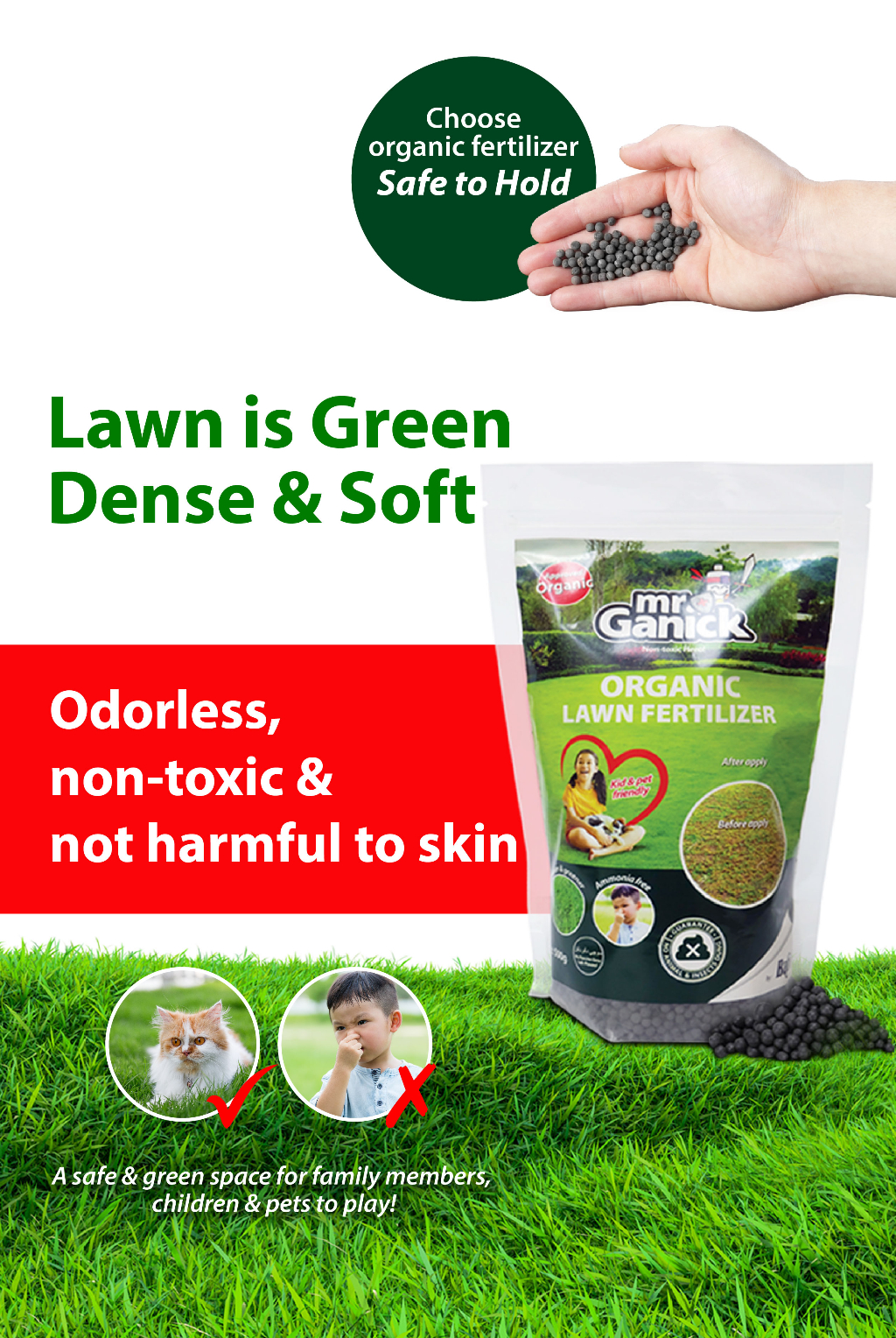 Mr Ganick Organic Lawn Fertilizer (500g) | Shopee Malaysia