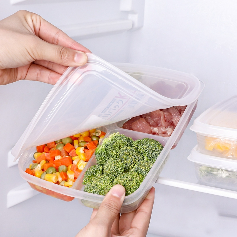 [TTO] 1pc 4-grid Frozen Meat Preservation Storage Box Food Keep Fresh ...