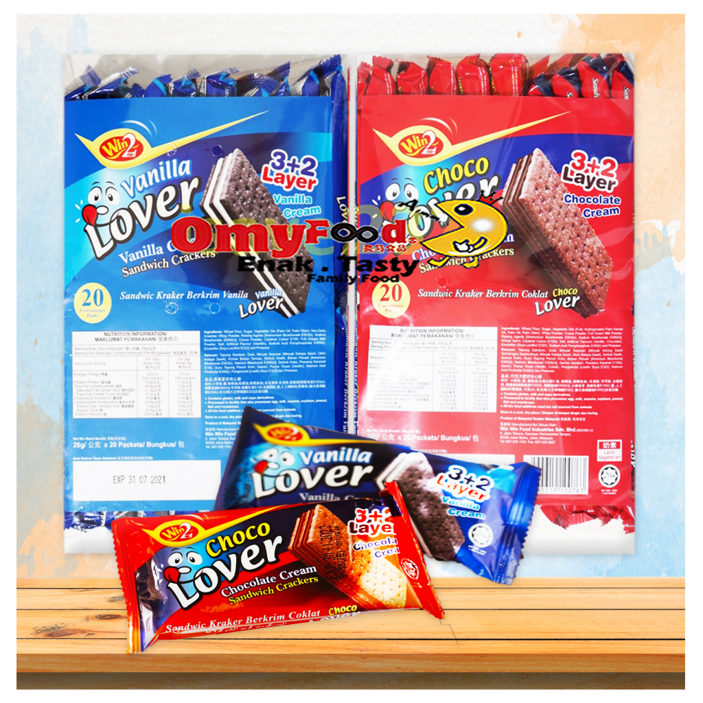 26g x 20packets Win2 Lover Sandwich Cracker [Vanilla / Chocolate ...