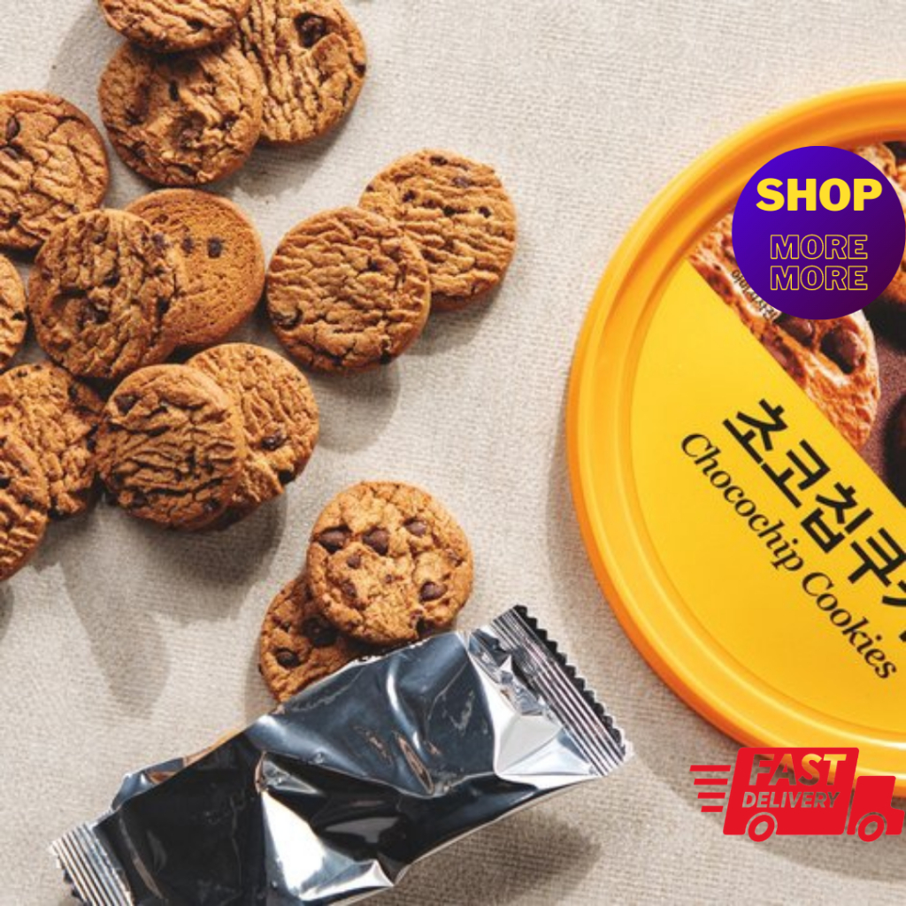 [CHEAPEST ] 🇰🇷 NO BRAND Chocolate Chip Cookies in HUGE TUB 400G ...