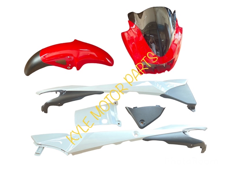 5PV RXZ CATALYZER BODY COVER SET WITH TANK+STICKER VRC RED ORIGINAL ...