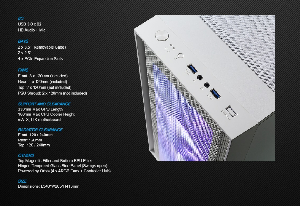 Tecware NEXUS AIR ATX, AIR M (ARGB) / AIR M2 TG M-ATX Case Chasis ...