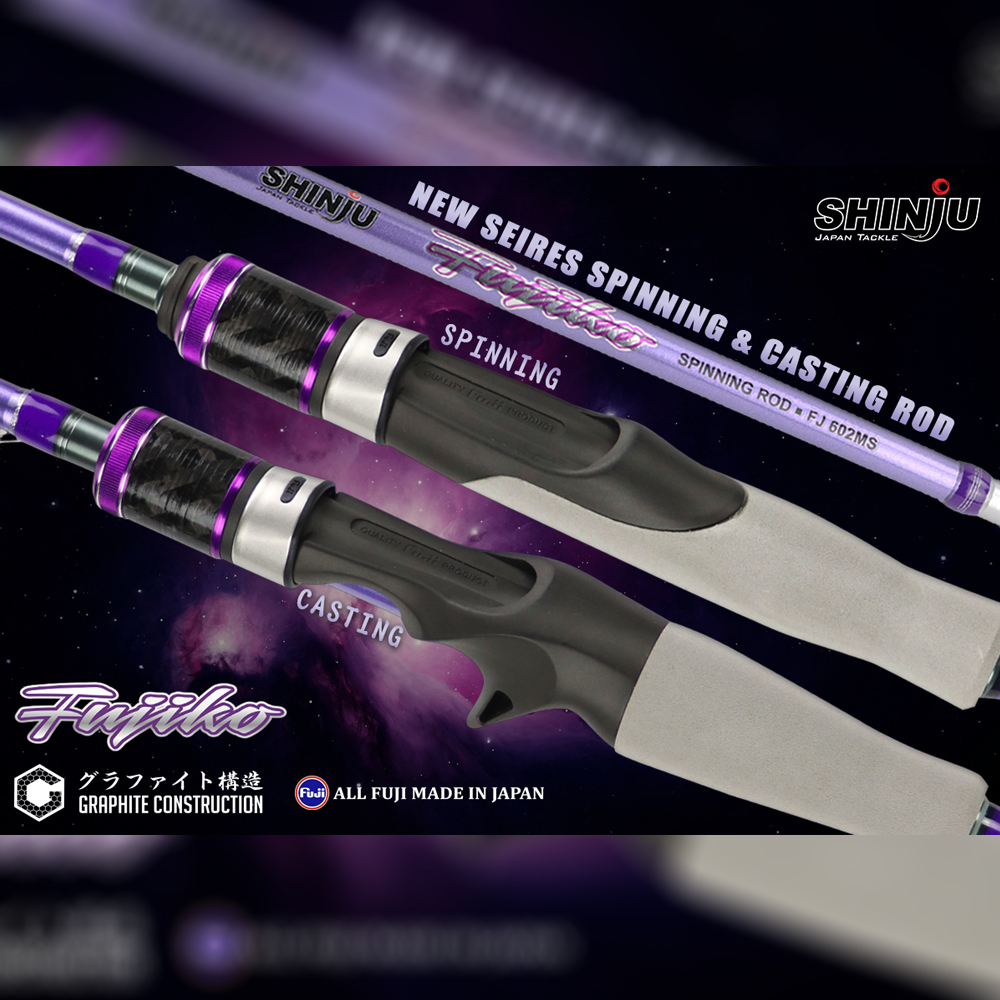 FUJI (5'6"-8'0"ft) Shinju Fujiko Fishing Rod Joran Pancing (Spinning ...