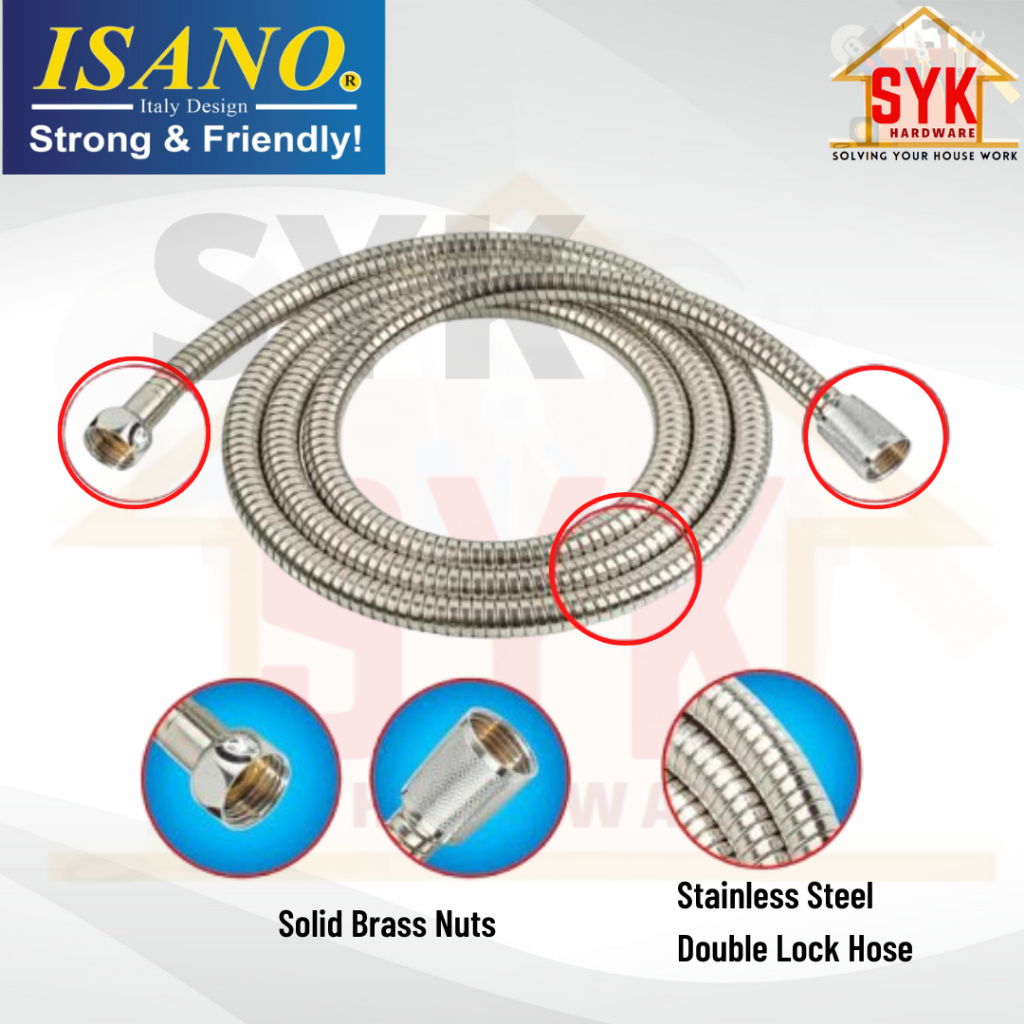 SYK Isano Stainless Steel Shower Hose Flexible Hose Bathroom Bidet Hose ...