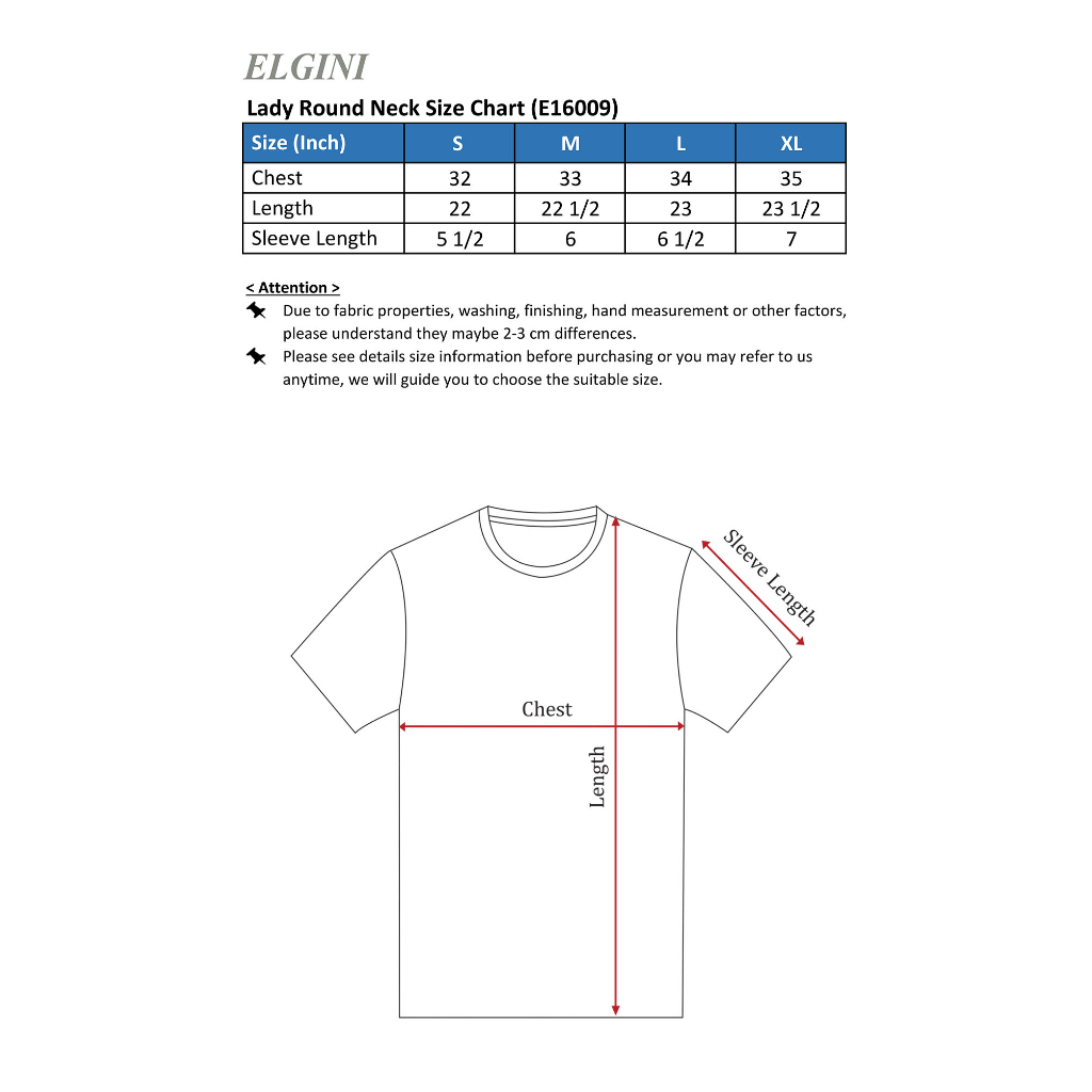 ELGINI Lady Round Neck E16009 | Shopee Malaysia