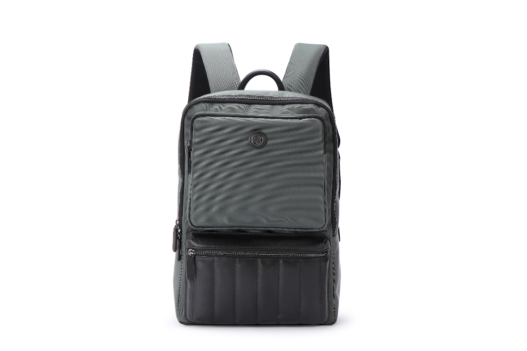 Charles Berkeley GRIFFIN Nylon Lightweight Backpack Genuine Leather Men ...