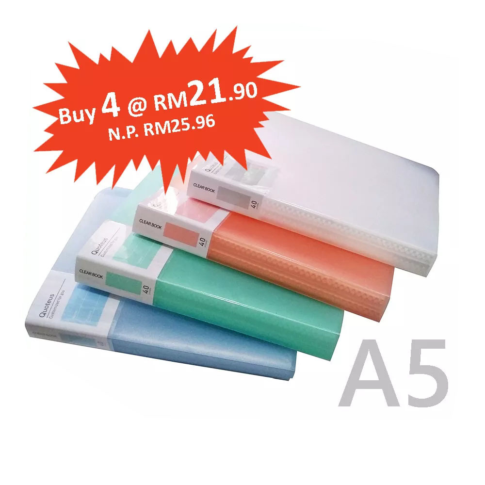 A5 Clear Book 40 Pocket / Clear Book / Clear Holder / Display Book ...