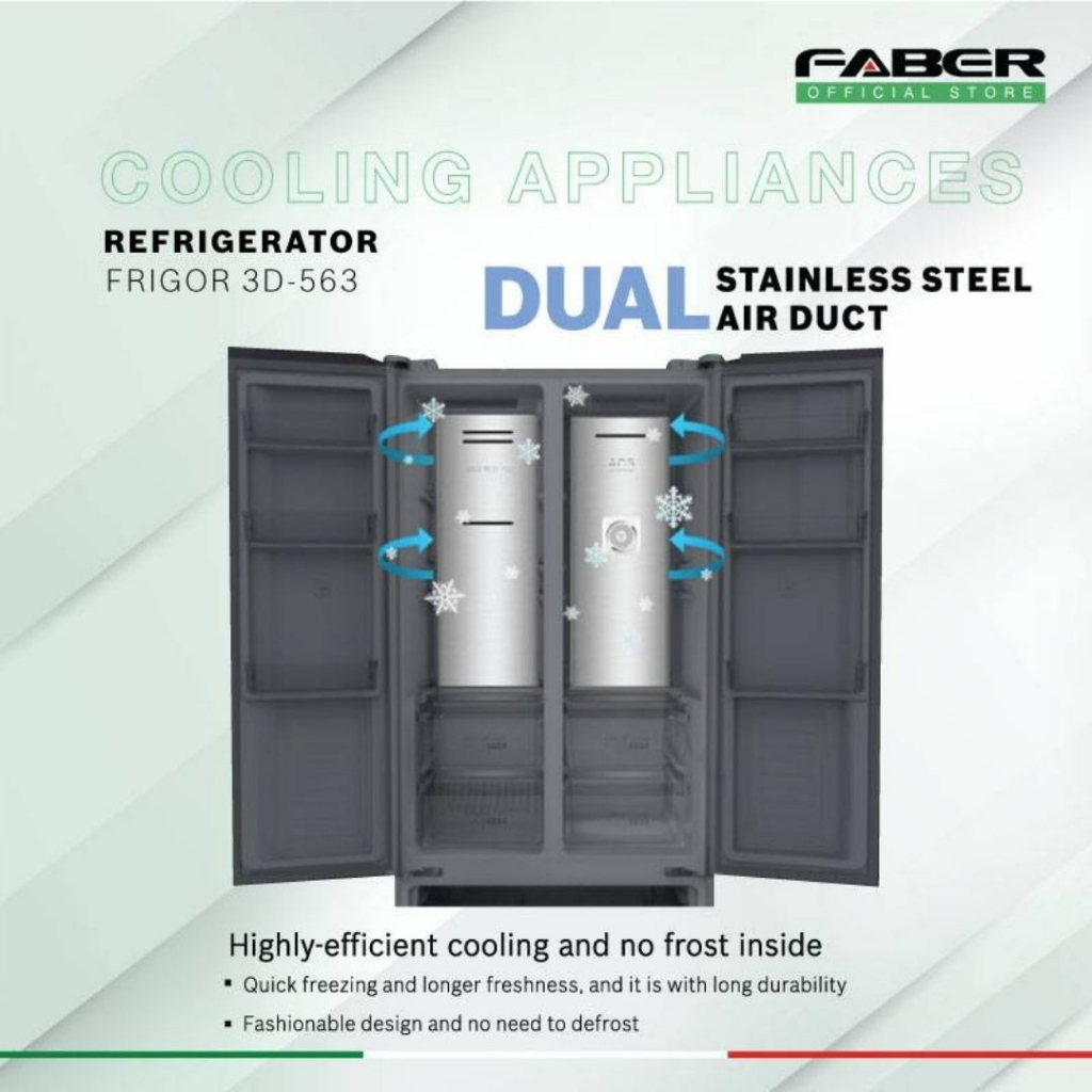 FABER REFRIGERATOR FRIGOR 3D-563BK | Shopee Malaysia