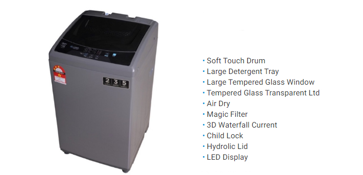 [FREE SHIPPING] MIDEA 8.5kg Fully Auto Washing Machine Washer MFW-EC850 ...
