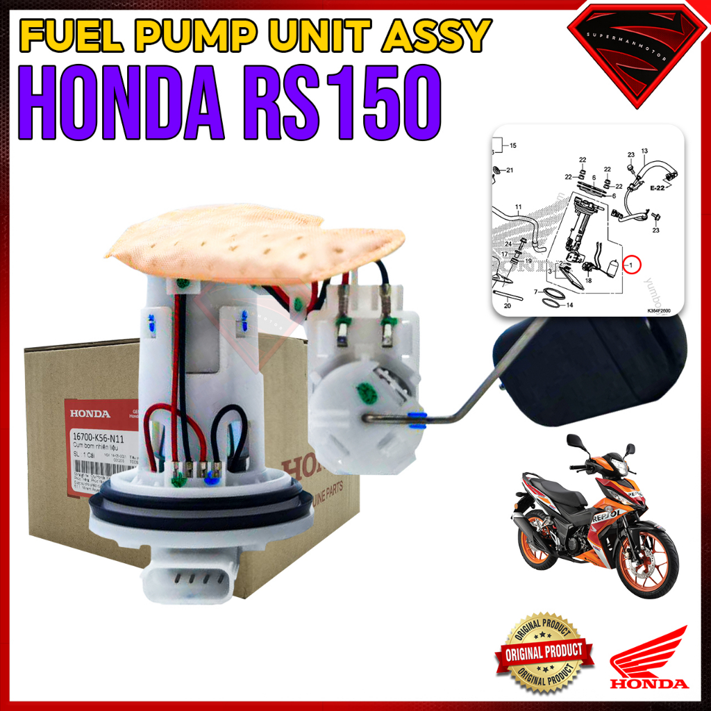 100% ORIGINAL HONDA RS150 V1 V2 / RSX150 FUEL PUMP ASSY / PETROL PAM ...