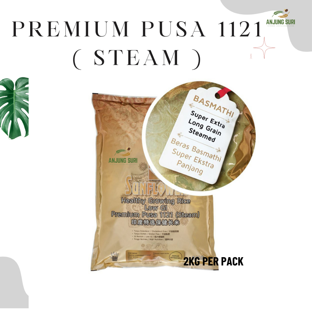 Sunflower Healthy Growing Rice Premium Basmathi Pusa 1121 - Steam ( 2 ...