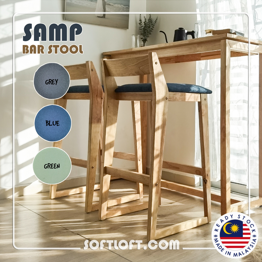 100% Solid Wood Samp Bar Counter Stool Wooden Dining Island Cafe Office ...