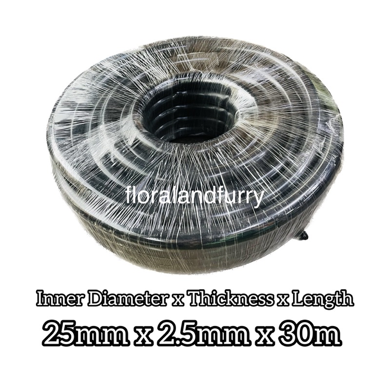 30m (meter) Hos PVC Getah Hitam 2.5mm Kegunaan Pertanian Kebun Sayur ...