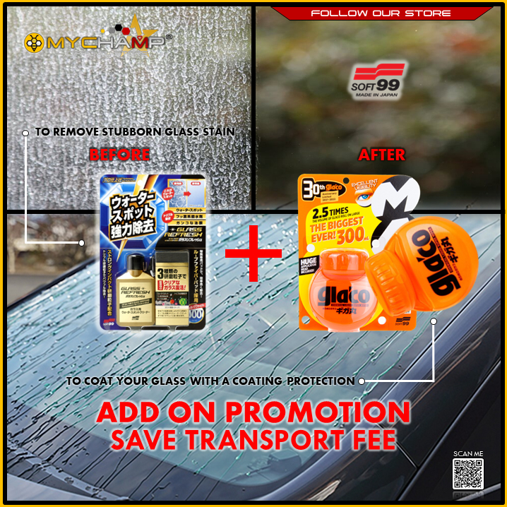 Soft 99 Glass Refresh Water Mark Remover / Water Spots Remover (80ml ...