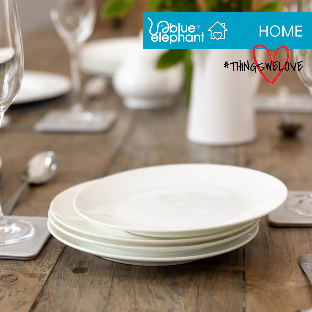 Fine Porcelain Bone China Coupe White Dinner Plate (27cm) and Side ...