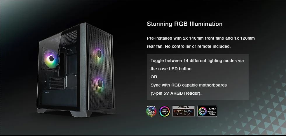 TECWARE Neo M2 Omni/Forge M2 ARGB MATX Gaming Casing - Black/White ...