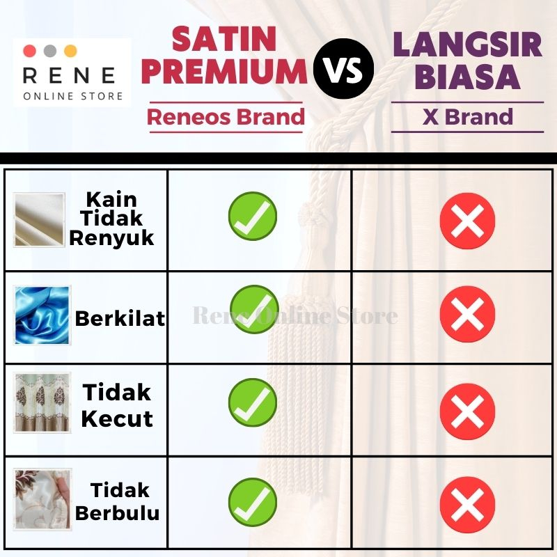 RENEOS Langsir Tingkap Murah Hook / Ring Langsir Pintu Bilik Curtain ...