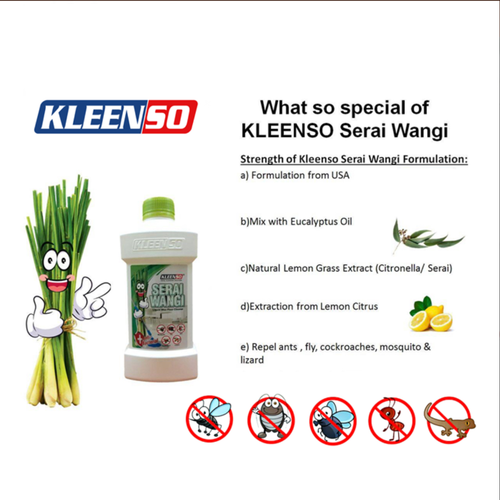KLEENSO Serai Wangi Anti-Bacterial Floor Cleaner (1L) Cecair Pembersih ...